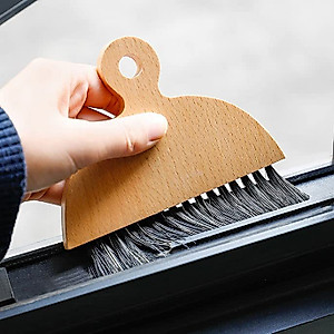 Eco-Friendly Wooden Bamboo Hand Brush and Dustpan Multi-Purpose Set Ideal for WFH Workstation, Home, Kitchen, Dining Table, or as a Gift (Gentle and Long-Lasting Bristles)