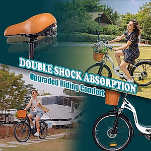 YLuBik Electric Bike for Adult - 26" City Cruiser Electric Bicycle,350W Motor 12.5Ah Battery-Shimano 6-Speed,Comfort Dual Shock Absorber,Electric Commuter Bike Up to 40 Miles