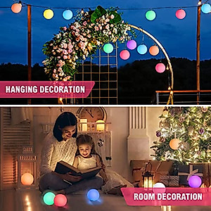 Uonlytech 4pcs LED Floating Pool Lights, Color Changing Floating Ball Light Waterproof Garden Light Rechargeable Hanging Night Lamp for Garden Pond Party