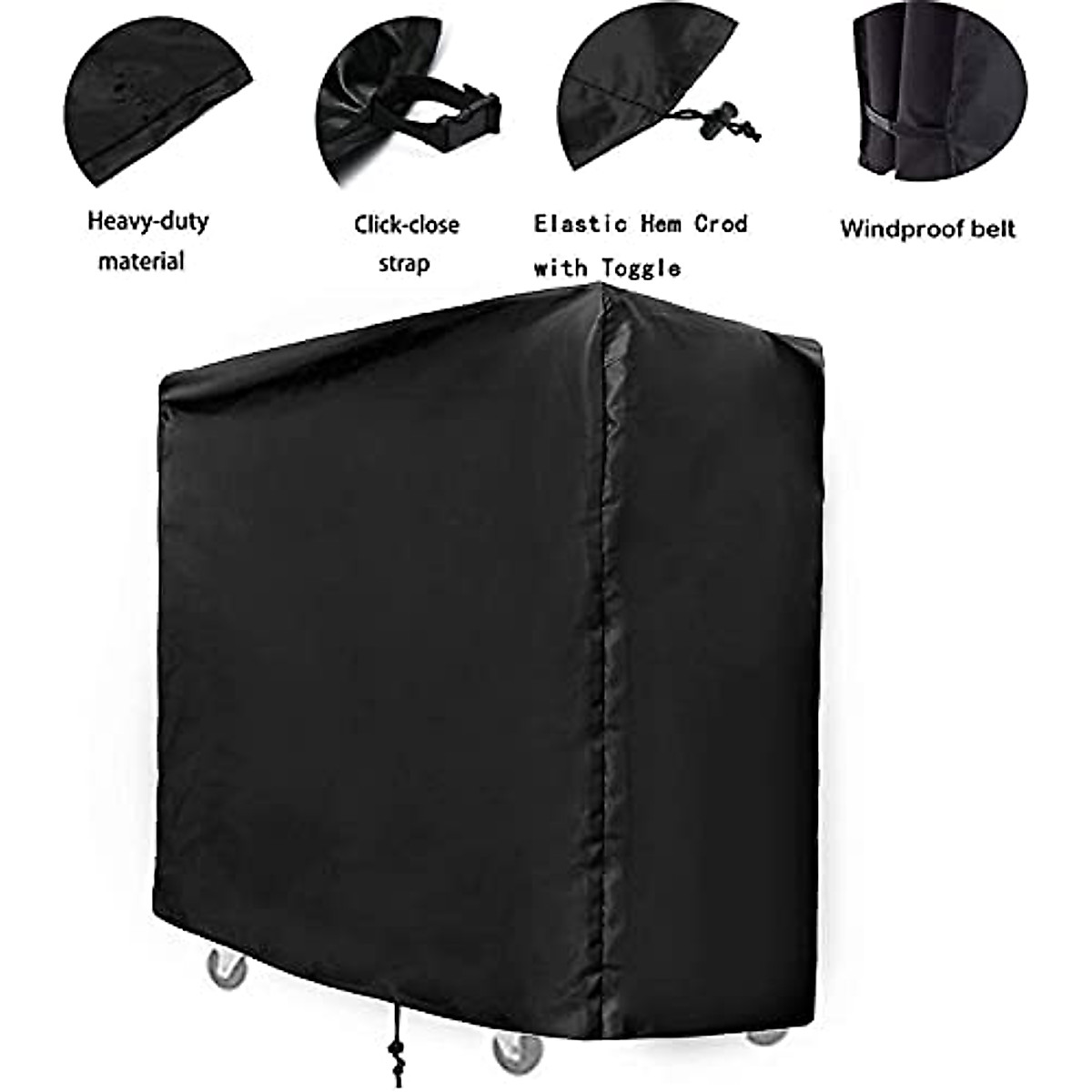 Bicherub Cooler Cart Cover 420D Waterproof Patio Rolling Deck Cooler Cover Fit for Most 80 QT Rolling Ice Chest 37 x 36 x 20in
