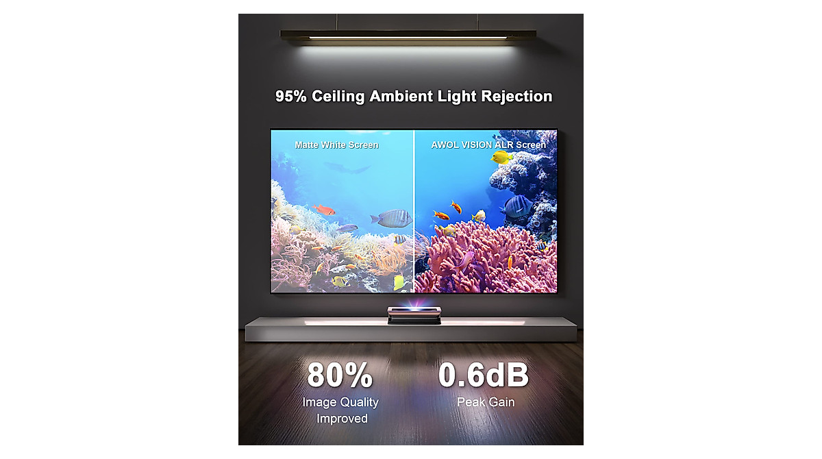 See Clear in Daylight: AWOL VISION 100" UST ALR Screen