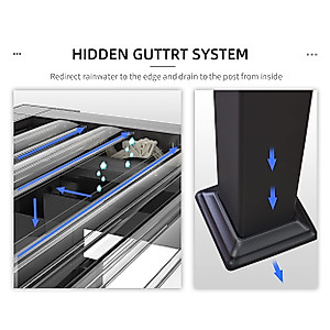 PURPLE LEAF 11.5' × 17.7' Outdoor Louvered Pergola with Adjustable Hardtop Gazebo Sun Shade Patio Aluminum Pergola