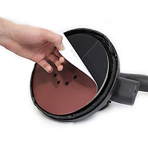 WEN 6369 Variable Speed 5 Amp Drywall Sander with 15' Hose & 6369SP150 150-Grit Hook and Loop 9-Inch Drywall Sander Sandpaper, 10-Pack