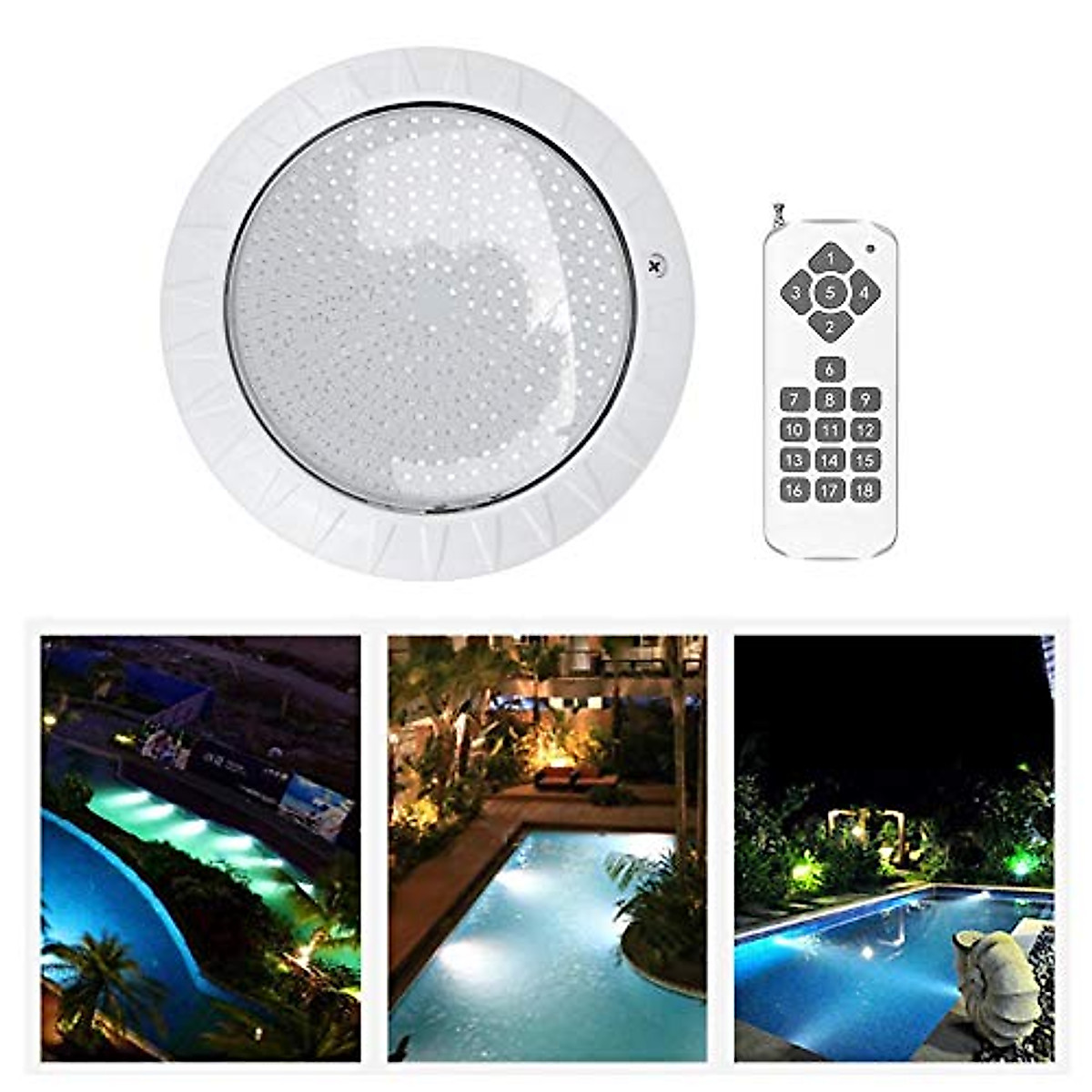 Waterproof Led Light Led Pool Lights, with Remote Control Underwater Led Lights, AC12V for Pool for Fountains Park Garden