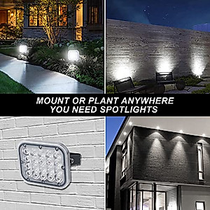 CREPOW Solar Spotlights Outdoor, 20 LED IP65 Waterproof Solar Landscape Spotlights, Dusk-to-Dawn 6000K Daylight Solar Outdoor Lights for Yard Garden Driveway Porch Walkway, 2-in-1