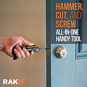 RAK Multitool Hammer - Valentine's Day Gifts For Men - Compact DIY Survival Multi Tool W/Screwdriver, Pliers, Bottle Key, Knife, Saw and More - Backpacking Gear & Camping Accessories
