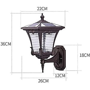 MADBLR7 Aluminum Solar Outdoor Wall Light with Glass Lantern Antique Wall Sconce Outdoor Lamp Waterproof Porch Light for Garage Front Door