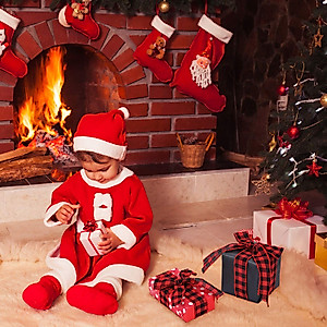 3 Rolls Buffalo Plaid Burlap Wired Ribbon Weave Ribbon with Wired Edge Bows Craft Decoration for Big Bow Wreath Tree Decoration Outdoor (Black and Red Plaid,2.4 Inches)