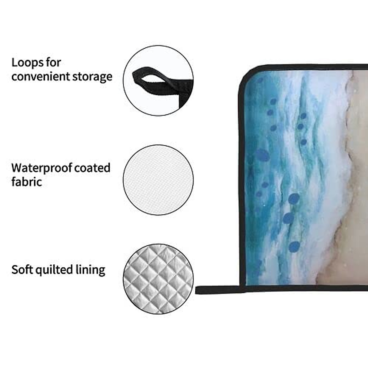 Watercolor Turtles on The Beach Pot Holders for Kitchen,Heat Resistant Pot Holders Sets Oven Hot Pads Terry Cloth Pot Holders for Cooking Baking 2Pcs