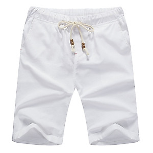 Sailwind Men’s Linen Shorts Casual Drawstring Summer Beach Shorts