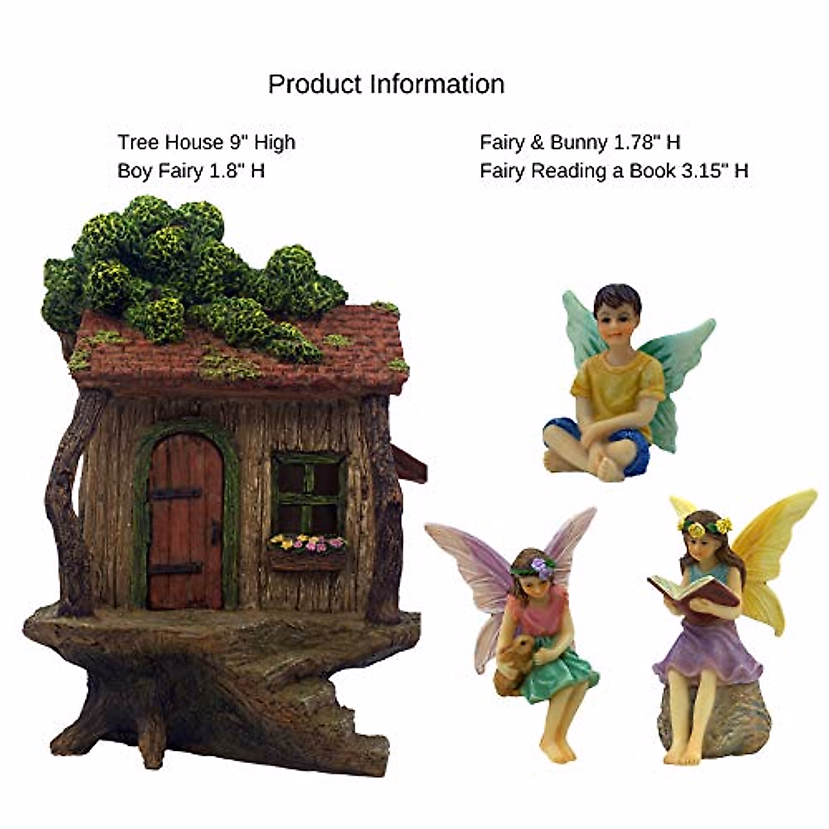 PRETMANNS Fairy Garden House Kit - Fairy Houses for Gardens - Fairy House Kit with Fairies for Fairy Garden, Fairy Garden Kit with a Fairy House & Garden Fairies - Fairy Garden Accessories Outdoor