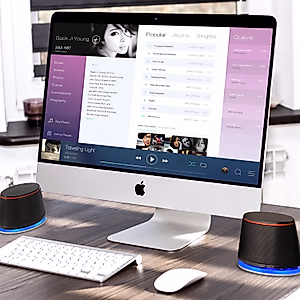 Sanyun SW102 Computer Speakers, 5Wx2, Deep Bass in Small Body, Stereo 2.0 USB Powered 3.5mm Aux Multimedia Speakers, Built-in Bottom Bass Radiators, PC Laptop Desktop Speakers, Black