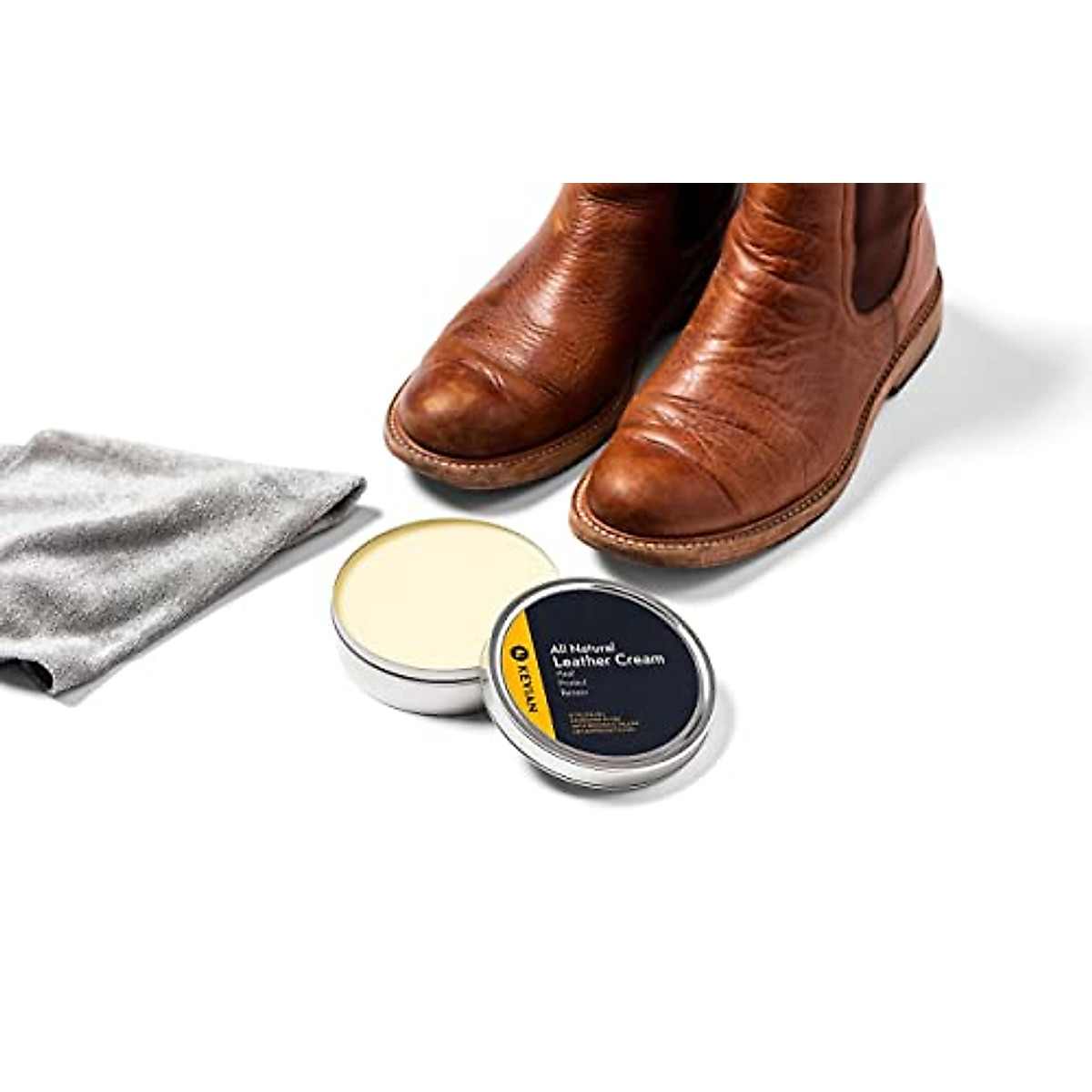 Kevian Leather Cream and Conditioner - Heals, Protects, and Renews - All-Natural Formula Made with Beeswax and Tallow - Made in USA! (4oz)