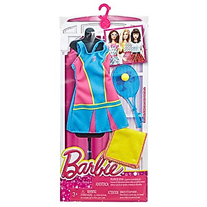 Barbie Fashions - Tennis Time Barbie Doll Outfit With Tennis Racket