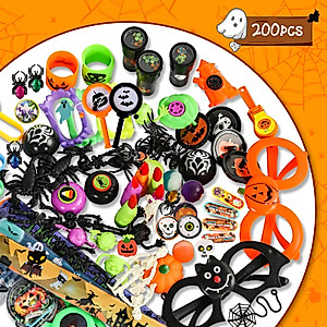 MGparty 200 Pcs Halloween Party Favors Bulk For Kids and Adult, Halloween Party Favors Prizes Box Toy Assortment, Carnival Game Prizes,Treasure Box Toys for Classroom,Birthday Gifts,Fidget Toys