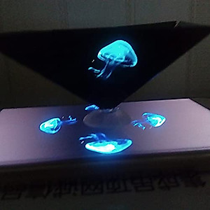 SDLAJOLLA Mini Projector Home Movie Projector Portable Home Theater movie Projector Holographic 3D Pyramid Display for Smart Phones Home Theatre