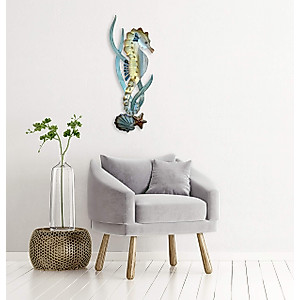 T.I. Design Seahorse Coastal Contemporary Beach Metal Wall Decor