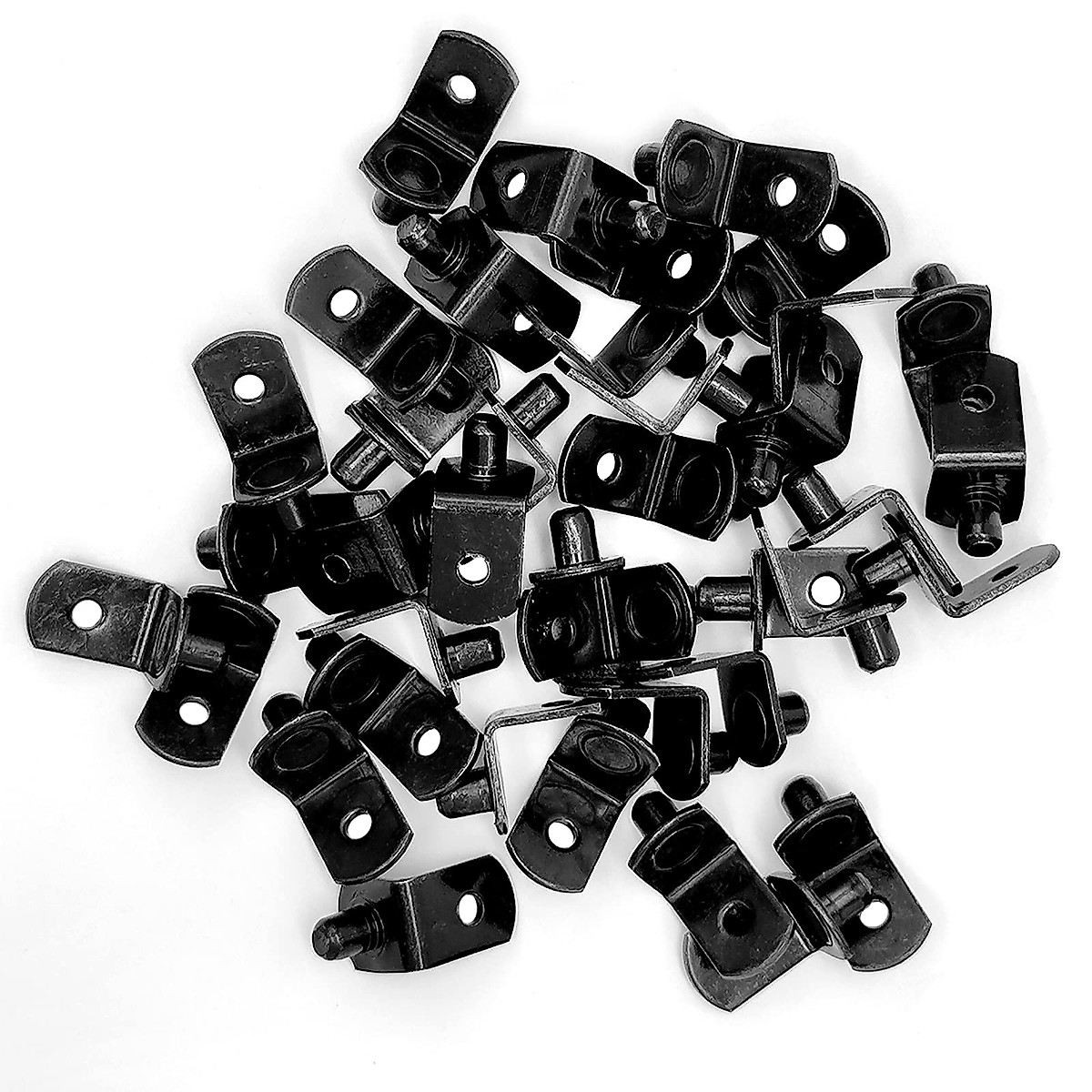 40 Pcs Shelf Pins Pegs,1/4 Inch L-Shaped Shelf Support Pegs,Bookshelf Pegs for Shelves,Cabinet Shelf Bracket Pegs with Hole,Shelf Pins Holders for Kitchen Furniture & Closet (Black)