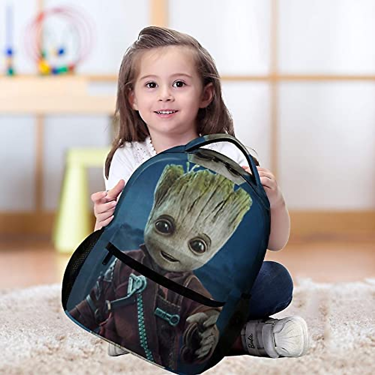 Anime Rocket-Raccon Baby-GRO-ot Hero Backpack Casual Travel Bag Durable Computer Bag Gifts 3D Print Campus Game Outdoors Daypack