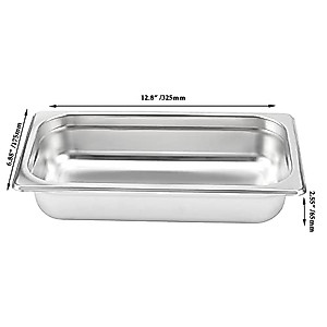 JAPCHET 8 PCS 1/3 Size 2.5 Inch Deep Steam Pan, Anti-Jam Steam Table Pan, Stainless Steel Hotel Pan Food Pan for Buffet, Restaurants, Catering