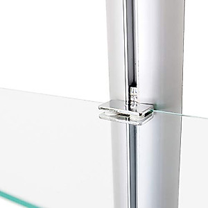 Danya B HA83163 Bathroom Shelving Unit – Decorative Wall-Mount 3-Tier Adjustable Glass Wall Shelves on Aluminum Bars – Bathroom Shelf, Wall Mount Shelf