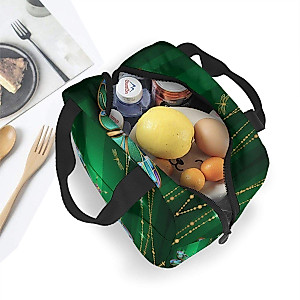 Mount Hour Dragonfly Green Insulated Lunch Box Reusable Cooler Tote Bag Waterproof Lunch Holder Gift for Women & Men Work Picnic or Travel