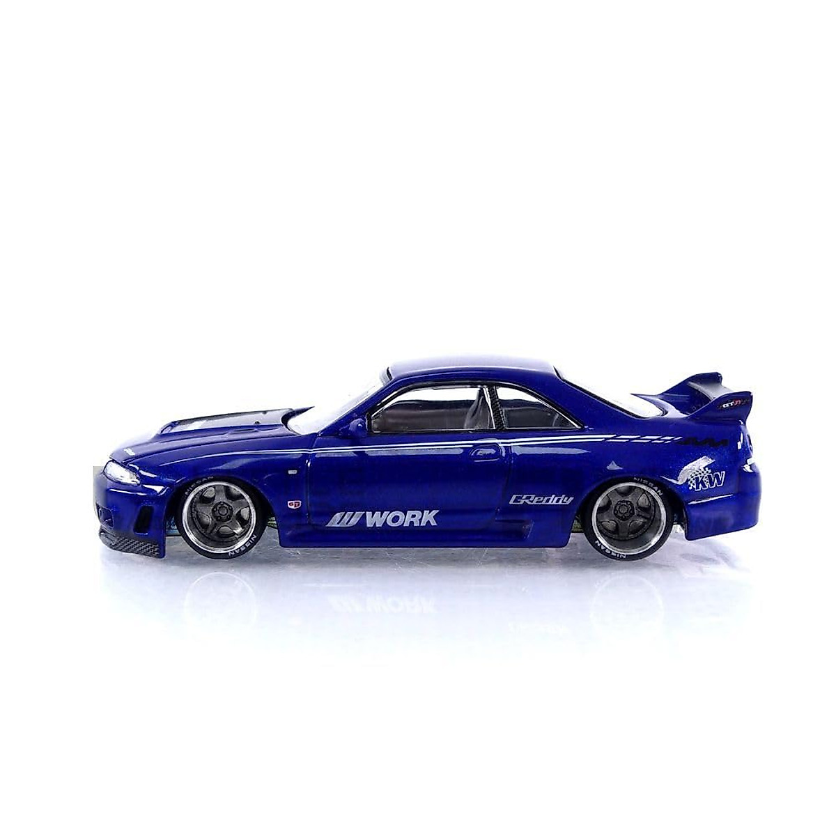 True Scale Miniatures Model Car Compatible with Nissan Skyline GT-R (R33) Kaido Works V2 Blue Limited Edition 1/64 Diecast Model Car Kaido House KHMG089