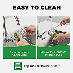 KITEXPERT Cheese Grater with Handle, Parmesan Cheese Grater, Handheld Rotary Cheese Grater, Olive Garden Cheese Grater with 2 Stainless Steel Drums for Hard Cheese, Chocolate, Nuts, vegetables