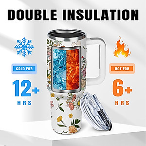 Gifts for Mom, Best Mom Ever Tumbler 40oz with Handle and Straw, Mama/Mom Gifts From Daughter Son, Mom Birthday Gifts, Mothers Day Presents Ideas, Christmas Gifts for Best Mom Ever Mug, Flower