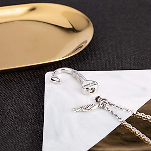 Gredstar Gone Fishing Urn Necklace for ashes Fish hook Cremation Urn Pendant Fishing in heaven Keepsake Jewelry (SILVER)