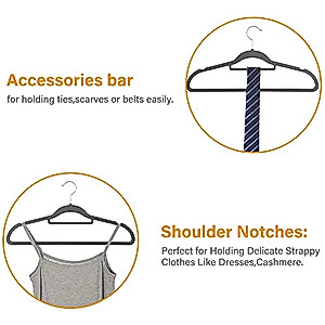 Premium Quality Space Saving Adult Size Clothes Hangers Non-Slip Felt Hangers, Sturdy Pink Hangers Heavy Duty Coat Hangers, Durable Suit Hangers for Space Saving, Pack - 30 PCS. (Grey)