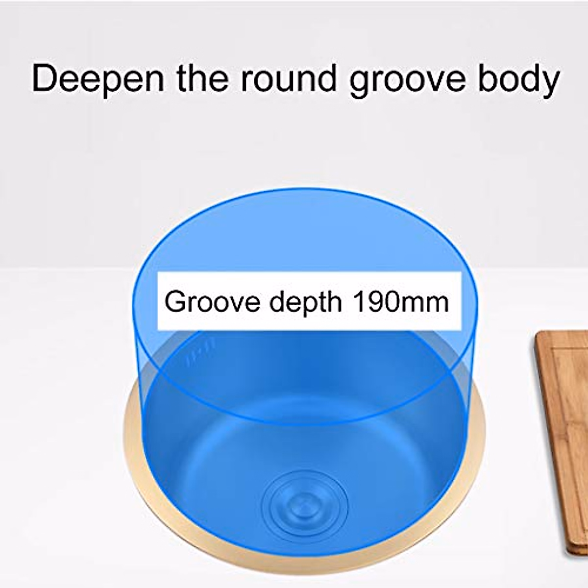 Single Bowl Bar Sinks Black round Sink Kitchen Renovation Pool round Single Sink with Hot and Cold Faucet Mixer Taps Washbasin Sink, 40 x 40 cm, Gold