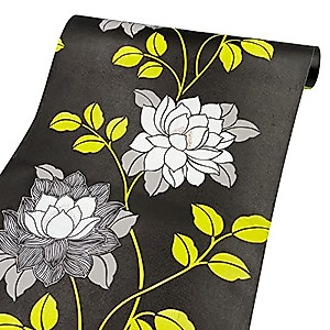 Yifasy White Rose Shelf Liner Self-Adhesive Floral Drawer Paper Protect Furniture Wall Surface Decor Girls Makeup Box Wallpaper Roll 118x17.7 Inch