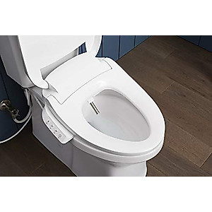 KOHLER 27142-CR-0 PureWash E700 Elongated Heated Bidet Toilet Seat with Remote Control, Bidet Warm Water, Adjustable Bidet Sprayer for Existing Toilets, White
