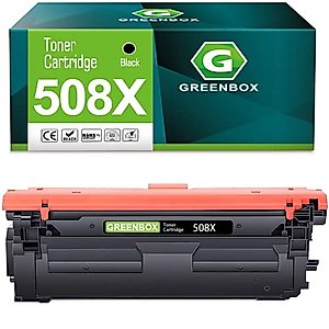 GREENBOX Compatible 508X Black High-Yield Toner Cartridge Replacement for HP 508X 508A CF360X Toner for M553dn M553x M553n M552dn M553 M577 M577Z M577dn M577f M577c Printer (12,500 Pages, 1 Black)