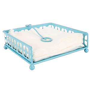 Home Basics Trinity Flat, Turquoise Napkin Holder