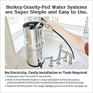 Berkey Authentic Black Berkey Elements BB9-2 Filters for Berkey Water Systems (Set of 4 Black Berkey Elements)