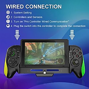 Sefitopher Switch Controller, One Piece Joy Pad Replacement for Nintendo Switch Joycons, Support Turbo, 6-Axis Gyro, Dual Motors Vibration, Wake-up Function, Suitable for Big Hand Players