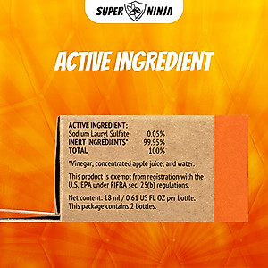 Super Ninja Fruit Fly Traps for Indoors - 2 Traps - Highly Effective Eco-Friendly Fruit Fly Catcher for Indoors - Pet and Child Safe - Up to 3 Weeks per Bottle