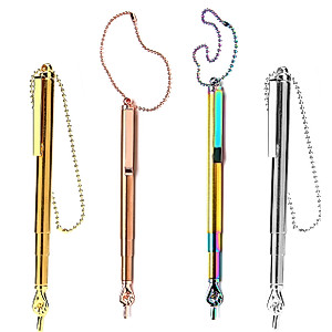 Torah Book Scalable Extendable Hand Pointer with Pocket Clip 14 CM Scalable to 27 CM Plus Steel Bead Chain Great Bar Bat Mitzvah Gift (Rose Gold)