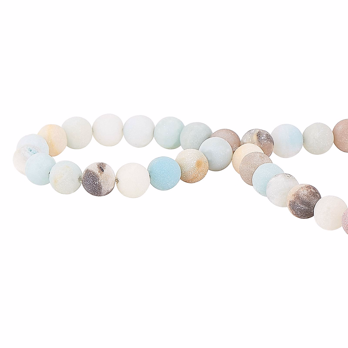 LiQunSweet 45 Pcs Natural Frosted Amazonite Semi-Precious Gemstones Stone Loose Ball Round Gems Beads Bulk for Jewellery Making DIY Material Supplies - 8mm