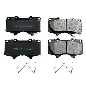 WEIZE Front Truck & Tow Brake Kit, Carbon Fiber Ceramic Brake Pads & Drilled/Slotted Brake Rotors, Fit for Toyota 4Runner 2010-2022