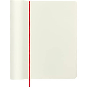Moleskine Classic Notebook, Soft Cover, Large (5" x 8.25") Plain/Blank, Scarlet Red, 192 Pages