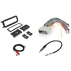 Absolute USA Radio Stereo Install Dash Kit + wire harness + antenna adapter for Jeep Grand Cherokee (02-04), Liberty (02-07), Wrangler (03-06)
