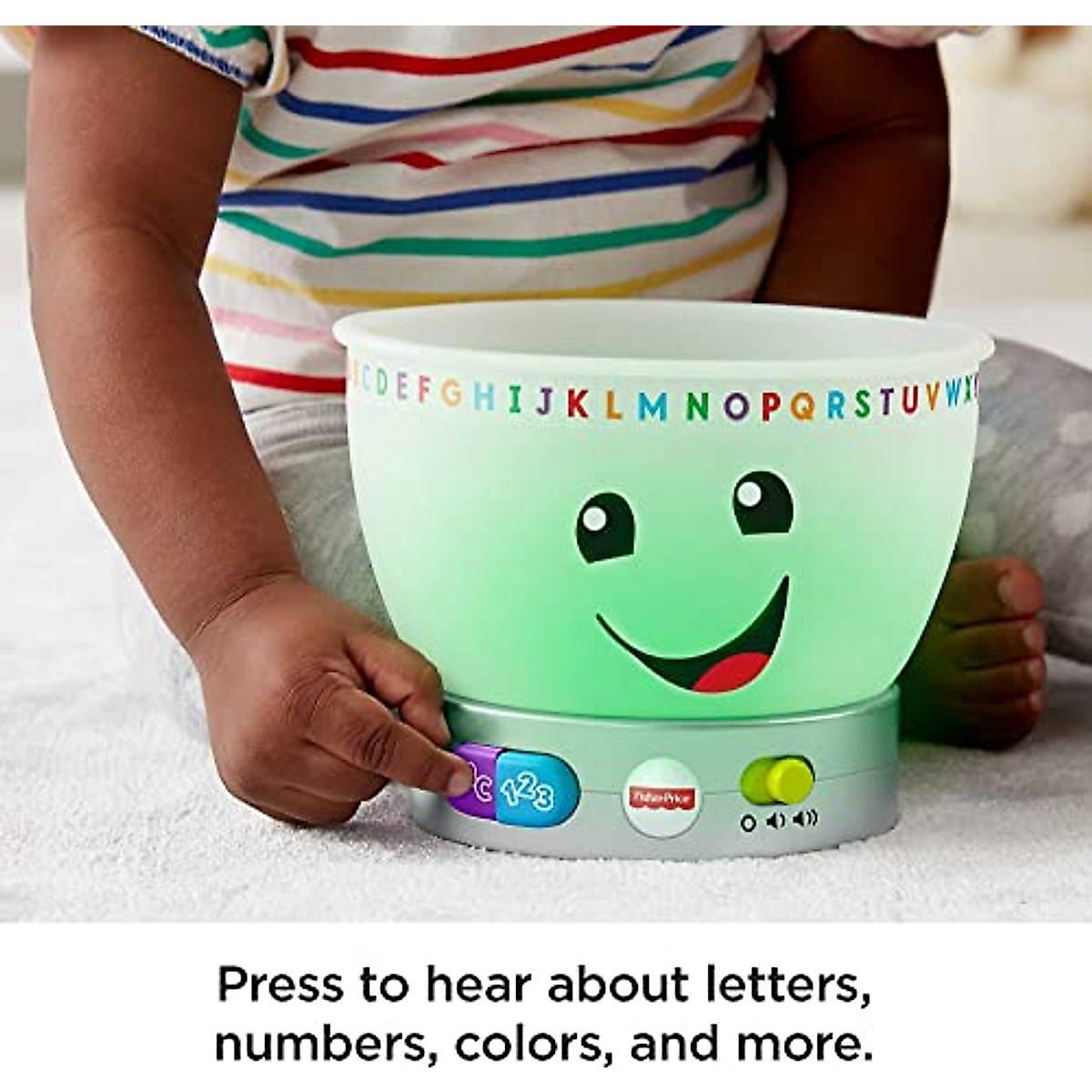 Fisher-Price Laugh & Learn Baby Learning Toy Magic Color Mixing Bowl With Pretend Food Music & Lights For Ages 6+ Months