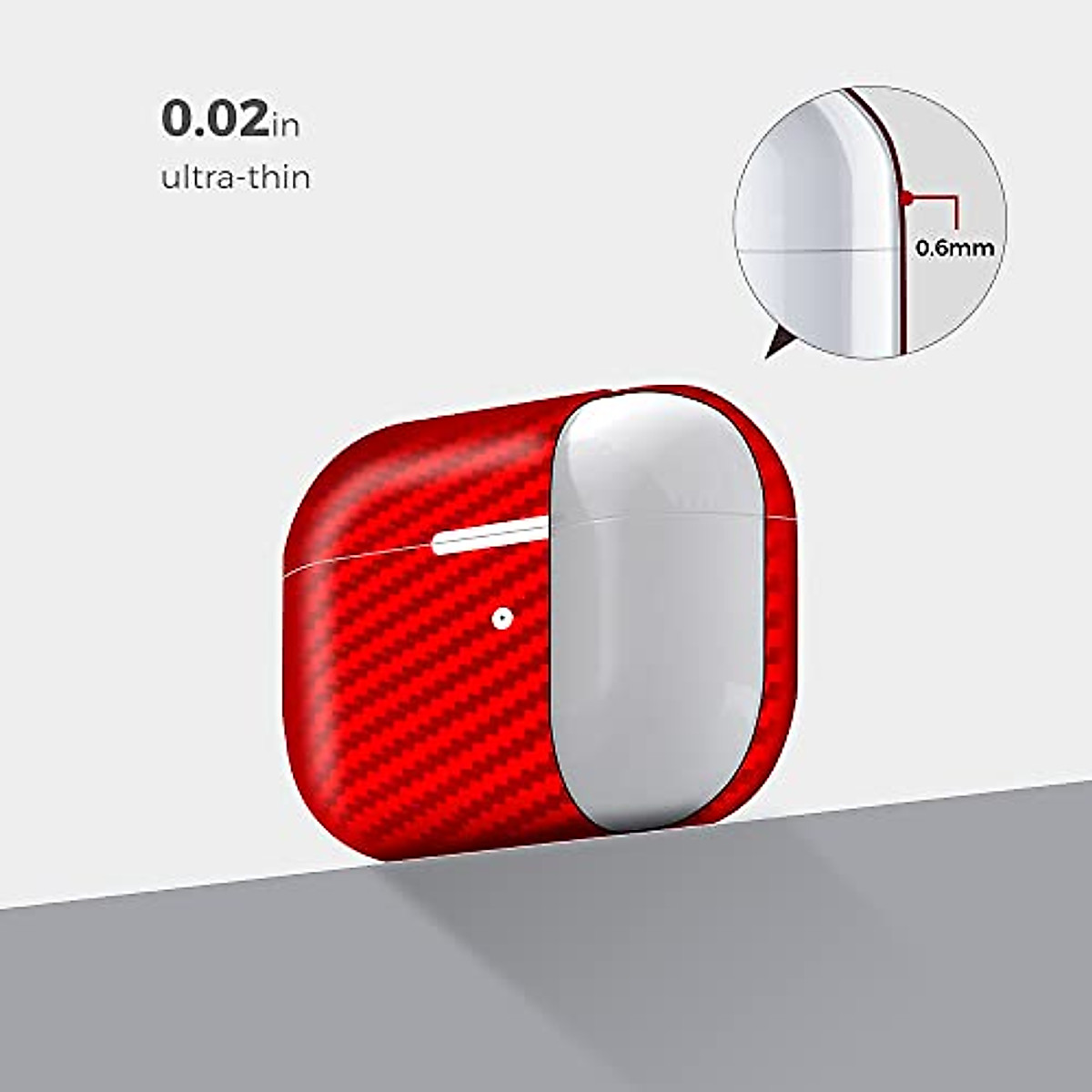 Carbon Fiber Case for AirPods Max and AirPods Pro Glossy Red