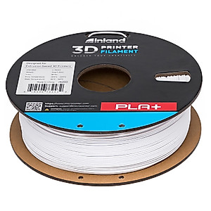 INLAND Micro Center PLA+ 3D Printing Filament 1.75mm - White PLA Plus 3D Printer Filament - PLA Pro Dimensional Accuracy +/- 0.03 mm - 1 kg Cardboard Spool (2.2 lbs)