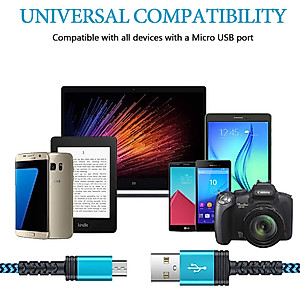 AILKIN Micro USB Cable 6ft Long, Best Replacement USB to Micro-USB Android Cord Fast Charging for Kindle Fire Tablets and Kindle E-Readers Kindle Paper White, HD, HDX, 7, 8, 10