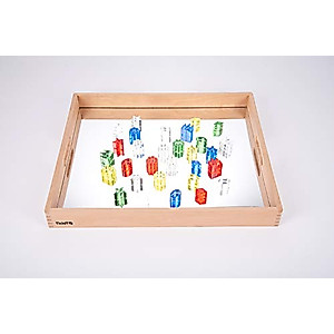 TickiT Wooden Mirror Tray - Explore Reflection, Symmetry and Patterns - for All Ages - Add Reflection to Any Sensory Activity Station