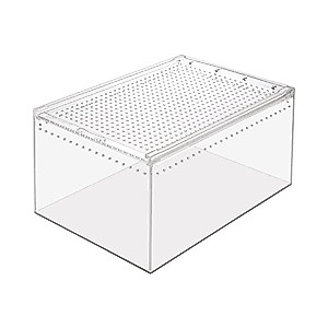 POPETPOP Reptile Breeding Box, Reptile Feeding Container Aquarium Breeding Tank Transparent Reptile Feeding Box Reptile Terrarium Habitat for Snake Turtle Lizards